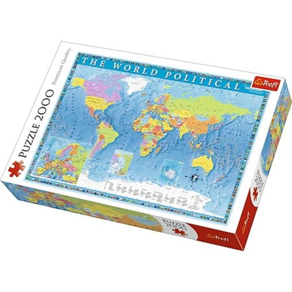 PUZZLE 2000 ELEMENTÓW POLITYCZNA MAPA ŚWIATA TREFL 27099 > Trefl